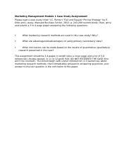 M Management Module Case Study Assignement Docx Marketing