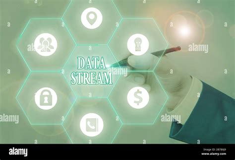writing note showing data stream business concept for sequence of