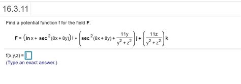 Solved Find A Potential Function F For The Field F Chegg