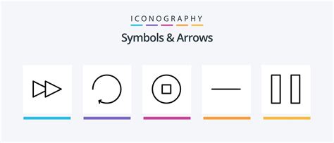Symbols And Arrows Line 5 Icon Pack Including Circle Clockwise Creative Icons Design