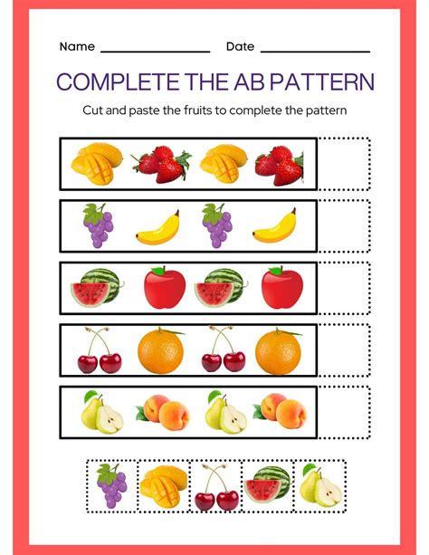 Printable Pattern Practice Worksheets Printablelib