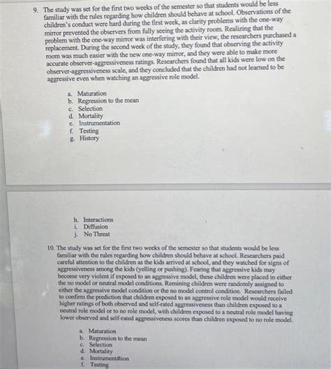 Solved 9 The Study Was Set For The First Two Chegg Com
