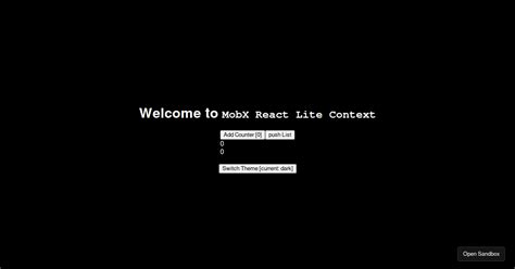 Mobx React Lite Context Forked Codesandbox