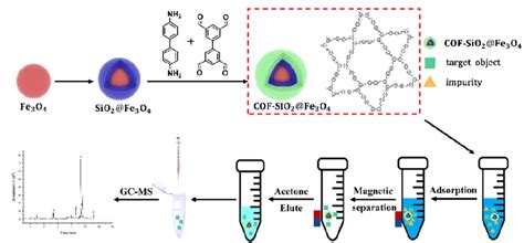 Scheme 1 Synthesis Of Cof Sio2 Fe3o4 And Determination Of Pyrs By Mspe