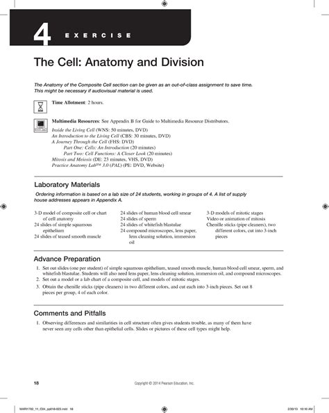 Lab Cell Answers Info Copyright Pearson Education Inc The Anatomy Of The