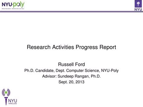 PPT Research Activities Progress Report PowerPoint Presentation Free Download ID