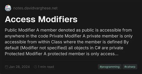 Access Modifiers