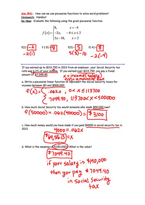 Aim Piecewise Word Problems Aim How Can We Use Piecewise Functions To Solve Word