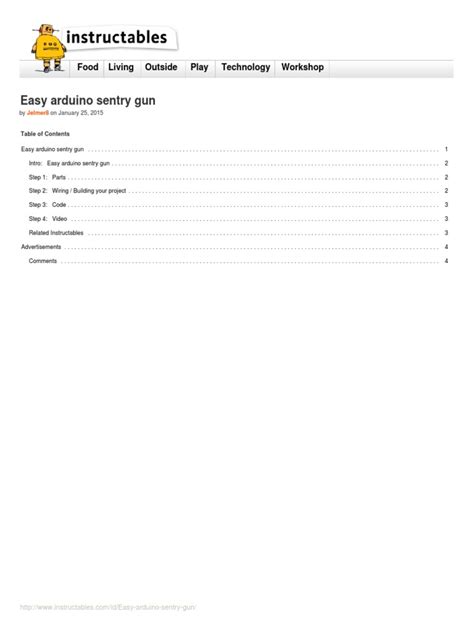 Easy Arduino Sentry Gun Pdf Arduino Information And