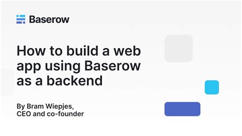 live coding session how to use the baserow api as a backend for an