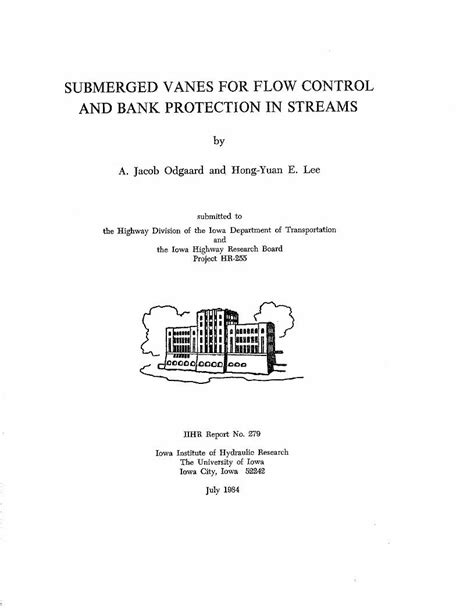 PDF SUBMERGED VANES FOR FLOW CONTROL AND A Procedure For The Design Of A Vane System For A
