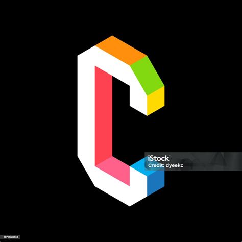 3d 다채로운 편지 C 로고 아이콘 디자인 템플릿 요소 0명에 대한 스톡 벡터 아트 및 기타 이미지 0명 3차원 형태 개념 Istock