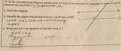 In The Accompanying Diagram Parallel Lines AB And CD Are