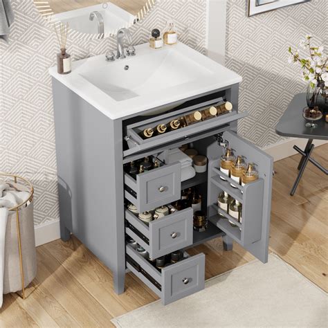 24 Bathroom Vanity With Sink Free Standing Bathroom Storage Cabinet