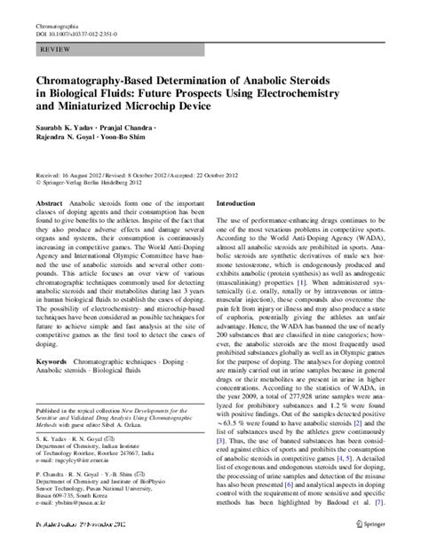 Pdf Chromatography Based Determination Of Anabolic Steroids In