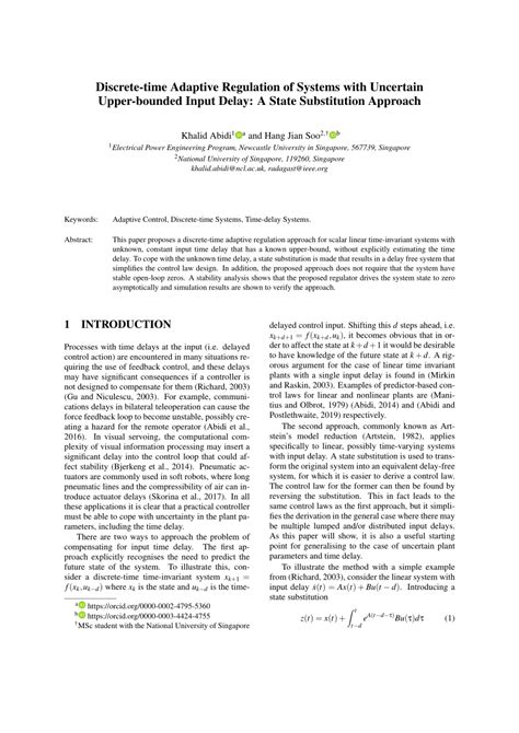 Pdf Discrete Time Adaptive Regulation Of Systems With Uncertain Upper