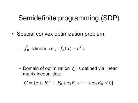 Ppt Applications Of Convex Optimization In Systems And Control