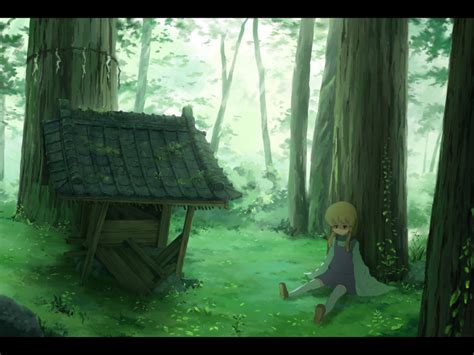 Safebooru 1girl Blonde Hair Forest Grass Hair Ribbon Highres
