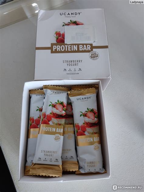 Протеиновый батончик Ucandy Protein Bar Клубничный йогурт, 33% белка ...
