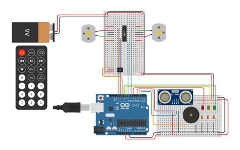 Circuit Design Simulação Sensor Hc Sr04 Acionamento Remoto Tcc Tinkercad