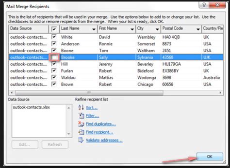 automate names and addresses from database to your letters by
