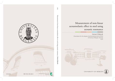 Pdf Measurement Of Non Linear Acoustoelastic Effect In Steel Using Acoustic Resonance