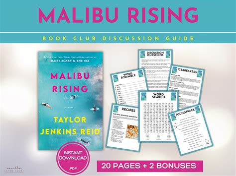 Malibu Rising Book Club Guide Book Club Games Book Discussion Questions
