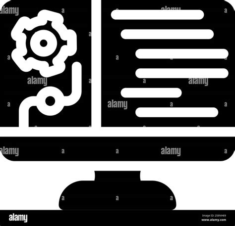 Data Processing Glyph Icon Vector Data Processing Sign Isolated Contour Symbol Black