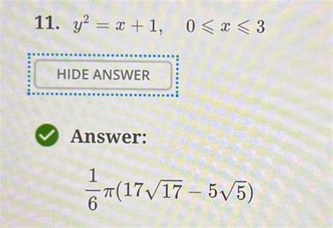 Solved 82 Calc 2 Problem Find The Exact Area Of The