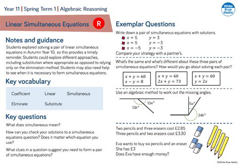 linear simultaneous equations questions maths