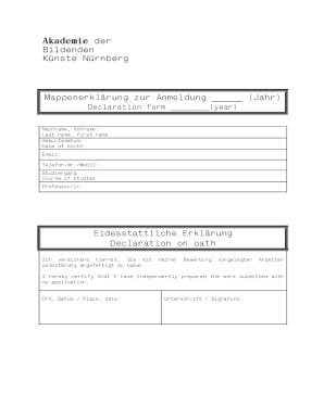 Fillable Online Declaration Form Year Fax Email Print PdfFiller