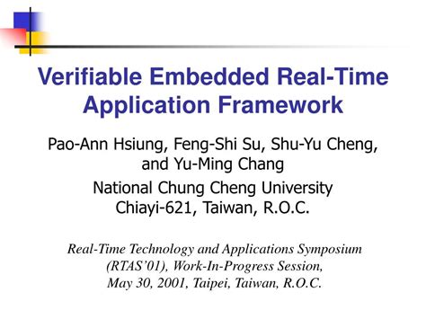 Ppt Verifiable Embedded Real Time Application Framework Powerpoint