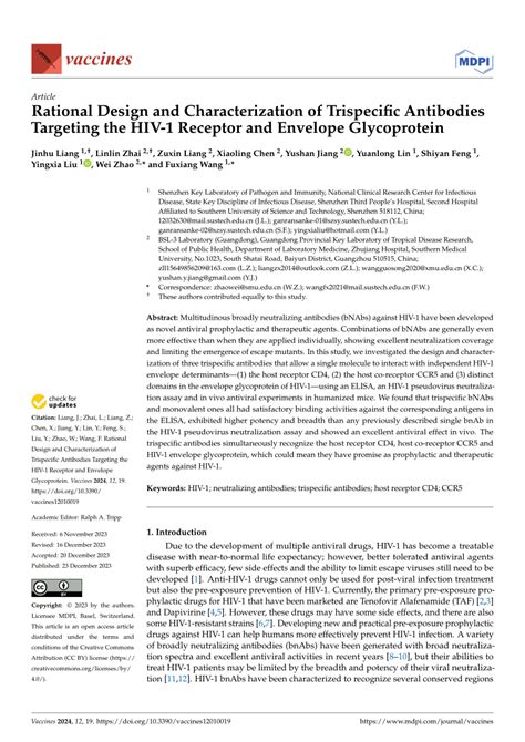 Pdf Rational Design And Characterization Of Trispecific Antibodies Targeting The Hiv 1
