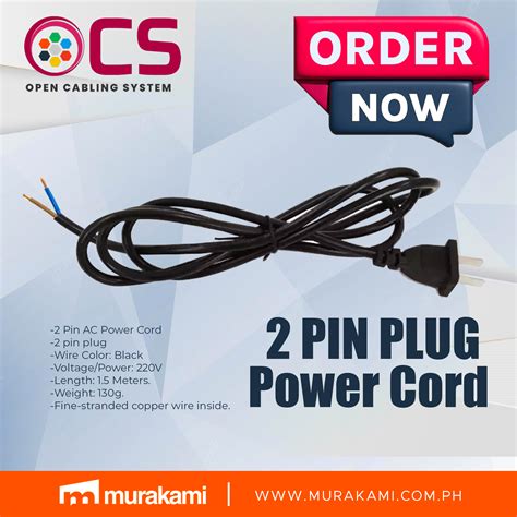 Ocs 2 Pin Plug Ac Power Cord Murakami