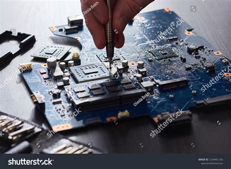 Technician Plug Cpu Microprocessor Motherboard Computer Stock Photo 1234461256 Shutterstock