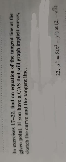 Solved In Exercises 17 22 Find An Equation Of The Tangent