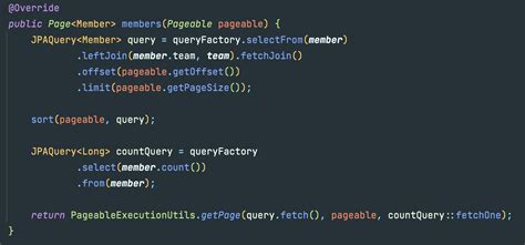 spirng data jpa pageable 카운트 쿼리