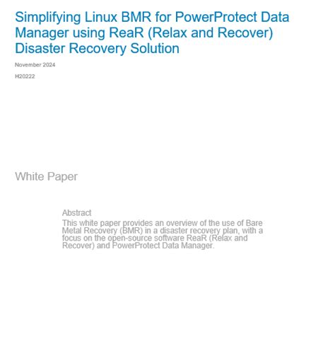 Simplifying Linux Bmr For Powerprotect Data Manager Using Rear Relax