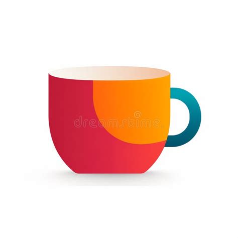 Colorful Java Mug Design Icon Bold Shapes And Bright Colors Stock Illustration Illustration
