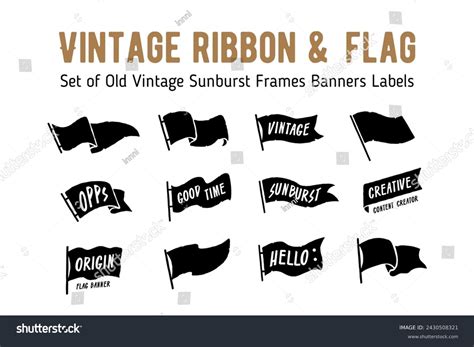 Vintage Flag Banner Vectors Collection Stock Vector Royalty Free