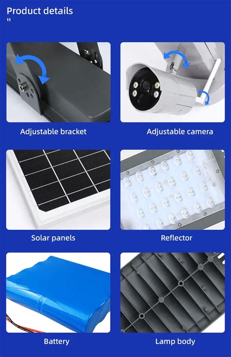 Outdoor Ip66 Cctv Camera Led Solar Street Light Security Wifi Surveillance Camera 1080p China