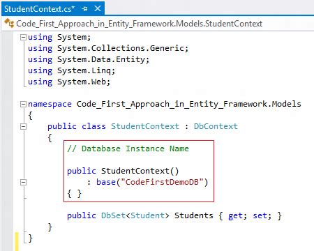 Code First Approach In Entity Framework