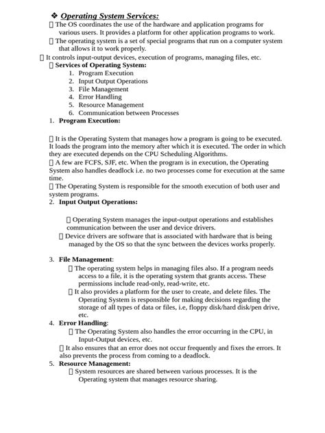 Ops Unit 01 Notes Pdf Kernel Operating System Operating System