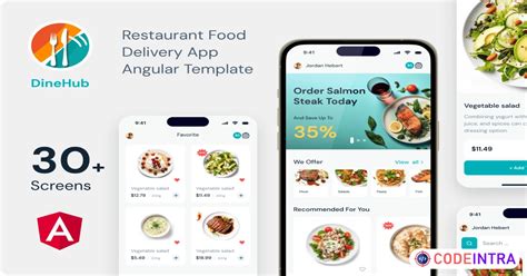 DineHub - Food Delivery Angular App with Backend - Codeintra