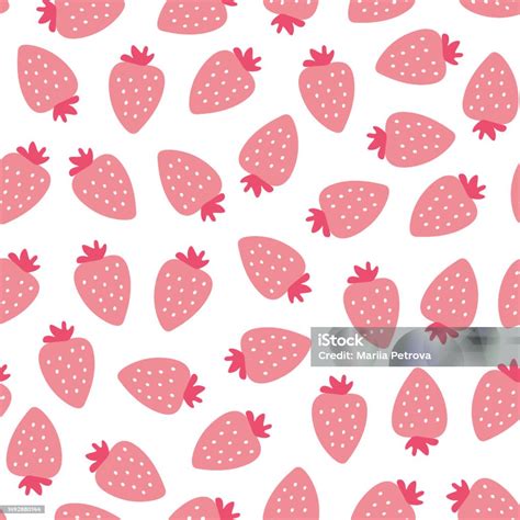 만화 딸기 원활한 패턴입니다 흰색으로 격리 된 과일 요소 장식 벡터 그림 0명에 대한 스톡 벡터 아트 및 기타 이미지 0명