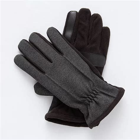 isotoner touch screen enabled cold weather gloves color black heather
