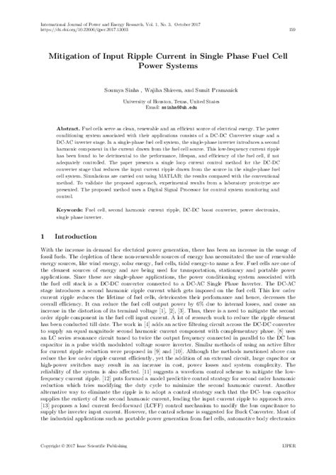 Pdf Reducing Ripple Current In Fuel Cell Systems