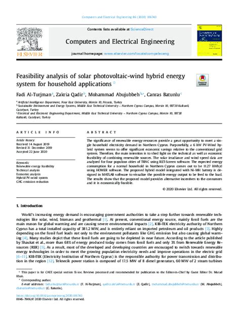 Pdf Feasibility Analysis Of Solar Photovoltaic Wind Hybrid Energy System For Household