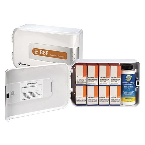 First Aid Only Bloodborne Pathogen Kit Not Applicable Volume Absorbed Per Kit Cabinet White