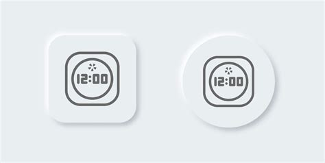 Clock Line Icon In Neomorphic Design Style Time Signs Vector